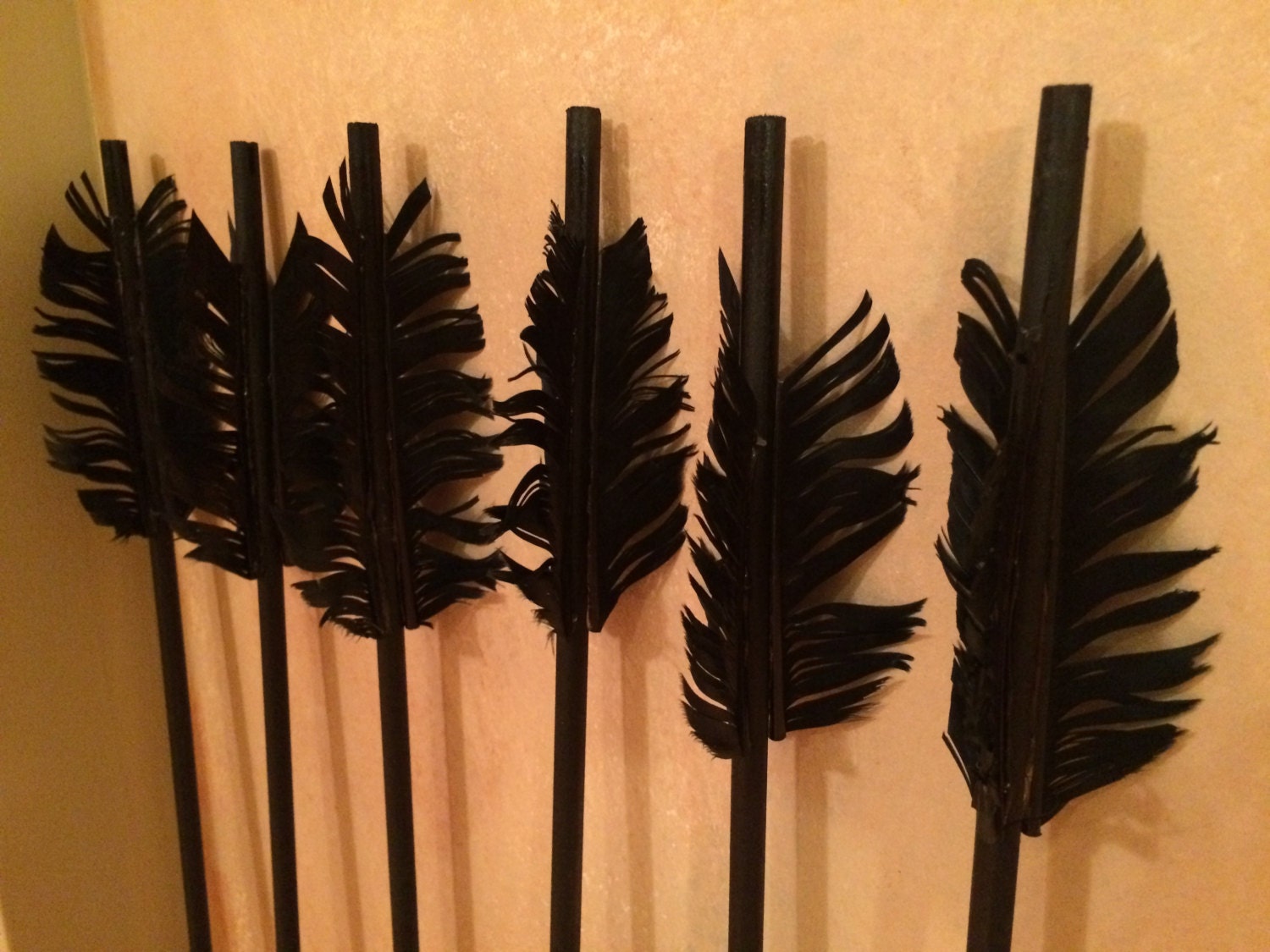 Black Feathered Prop Arrow Costume Archery Arrow Black | Etsy