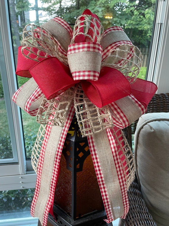 Tree Topper Bow Large Farmhouse Christmas Bow for Christmas - Etsy