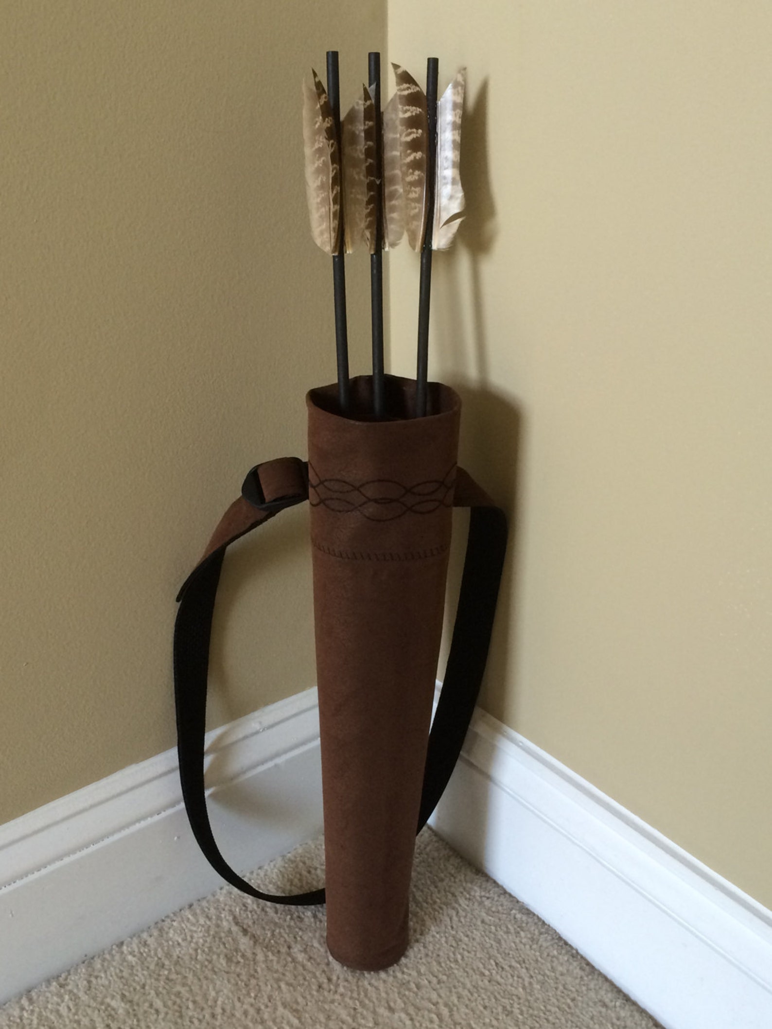 Costume Hip Quiver Brown Faux Leather Quiver W/ Short Prop | Etsy