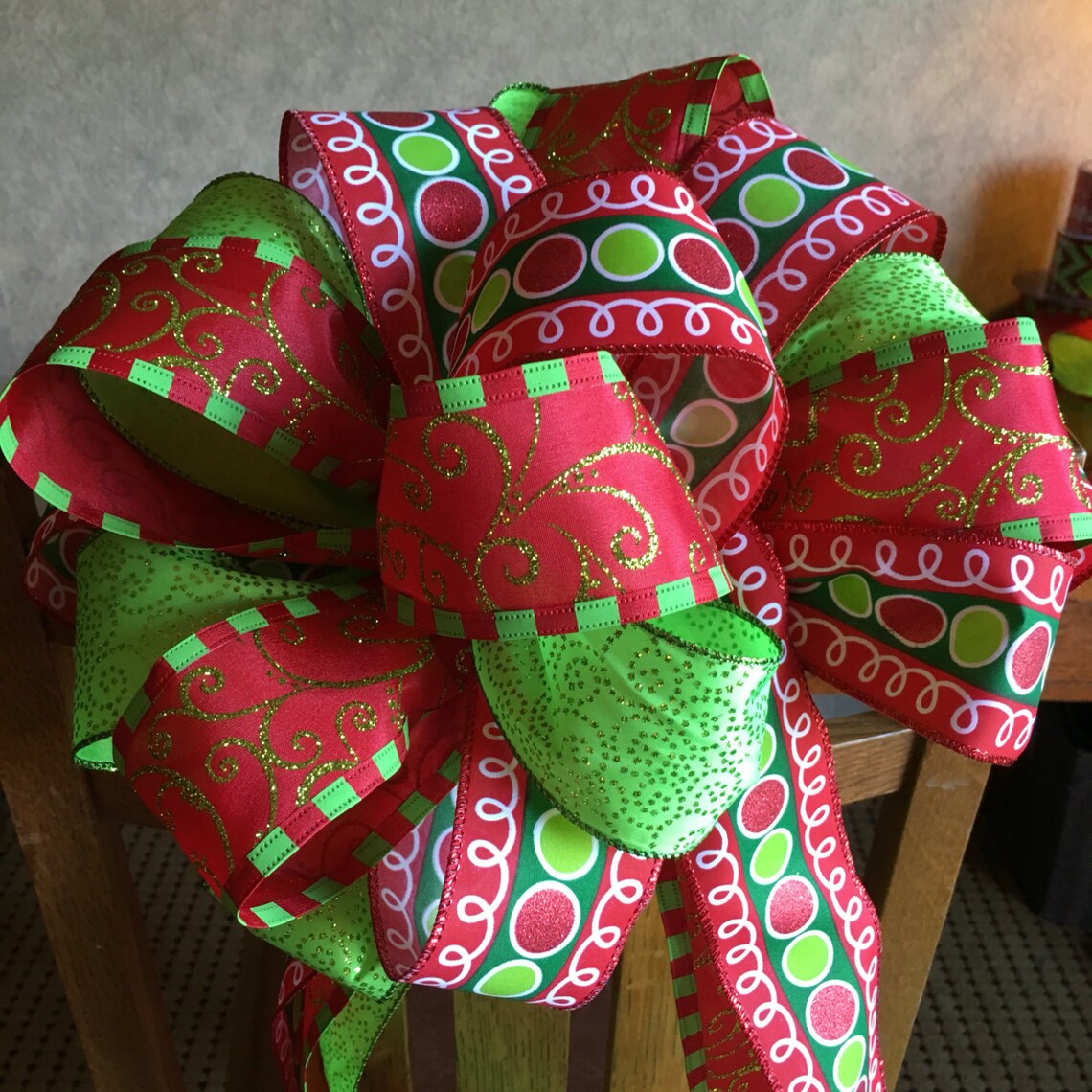 Tree Topper Bow Large Christmas Bow for Christmas Tree or | Etsy