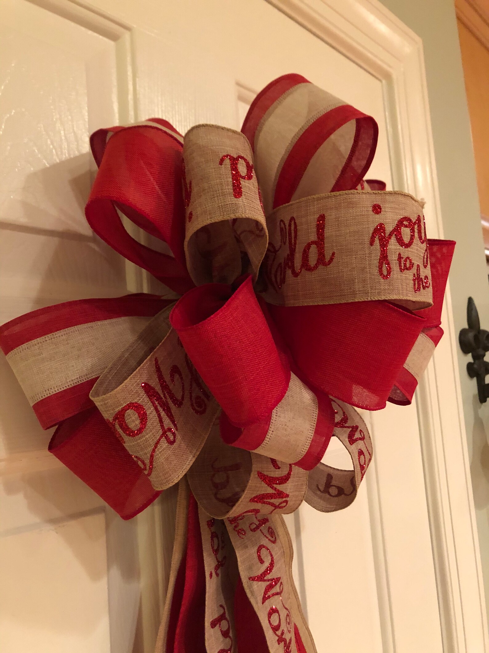 Red Christmas Wreath Bow: Large Wreath Bow Christmas Bow With - Etsy
