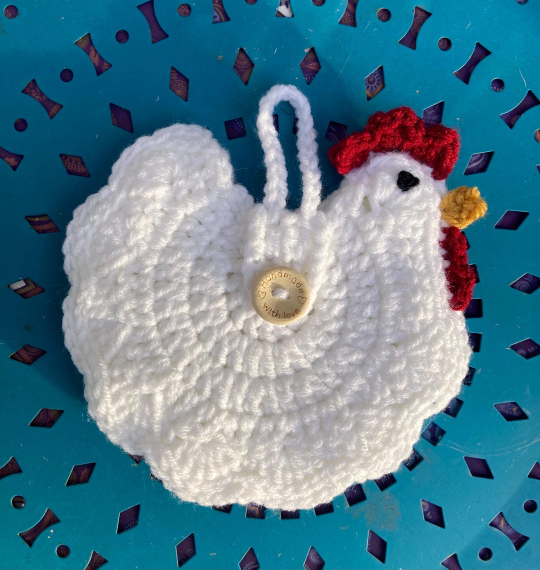 Crochet Chicken Pouch White - Etsy