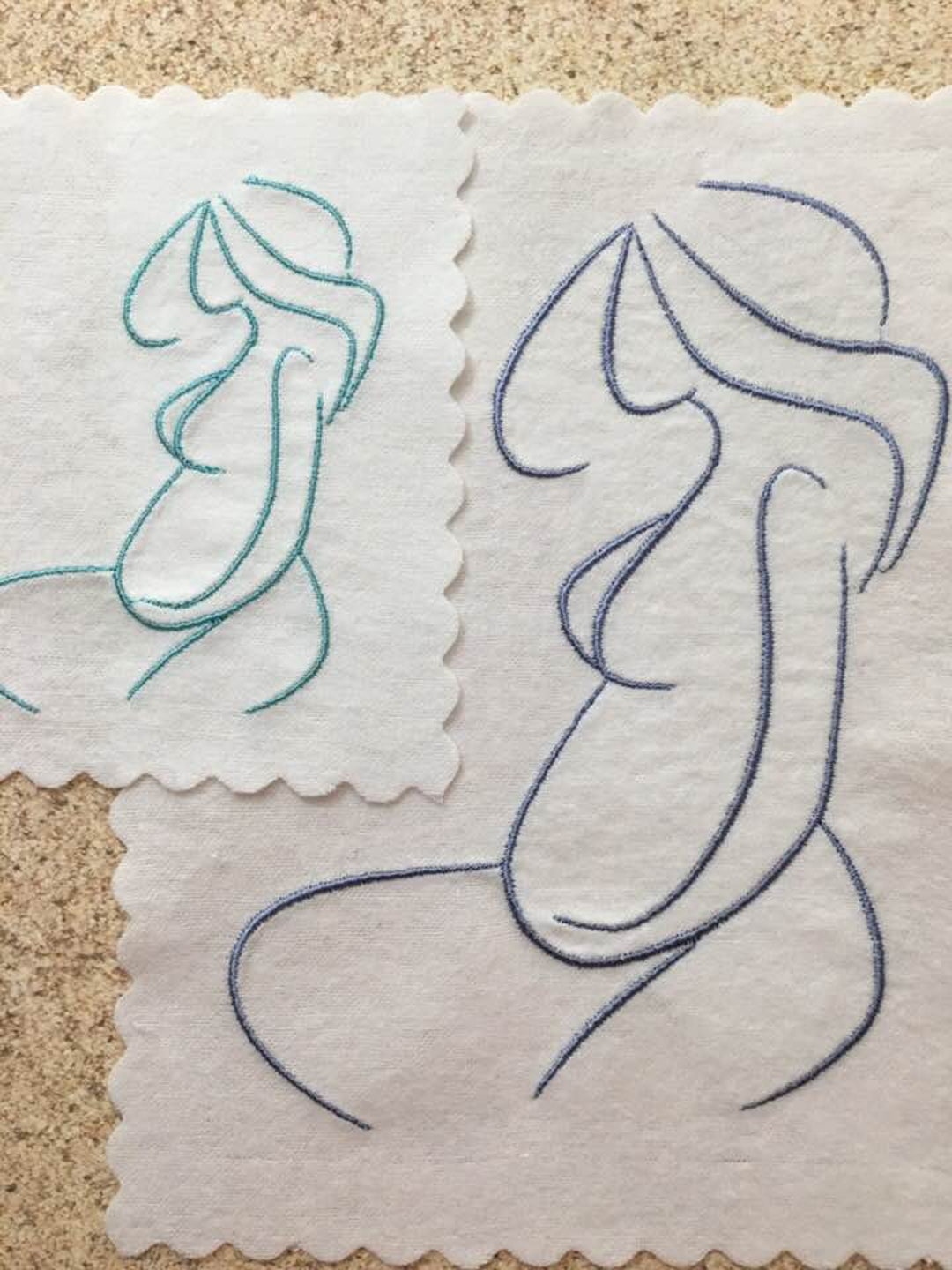 Simple and Stylized Prenatal Mother and Child for Machine Embroidery in ...