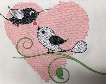Scribble-styled THREAD HEART Design for Machine Embroidery in - Etsy