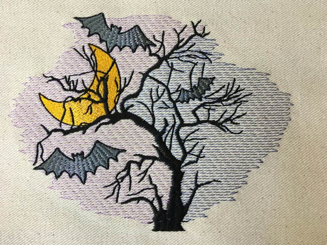 SPOOKY TREE Design for Machine Embroidery 5x7 and 8x10 Hoops in Popular ...