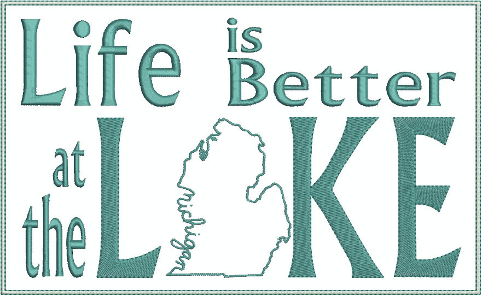 MICHIGAN Lake Life Design for Machine Embroidery in Three | Etsy