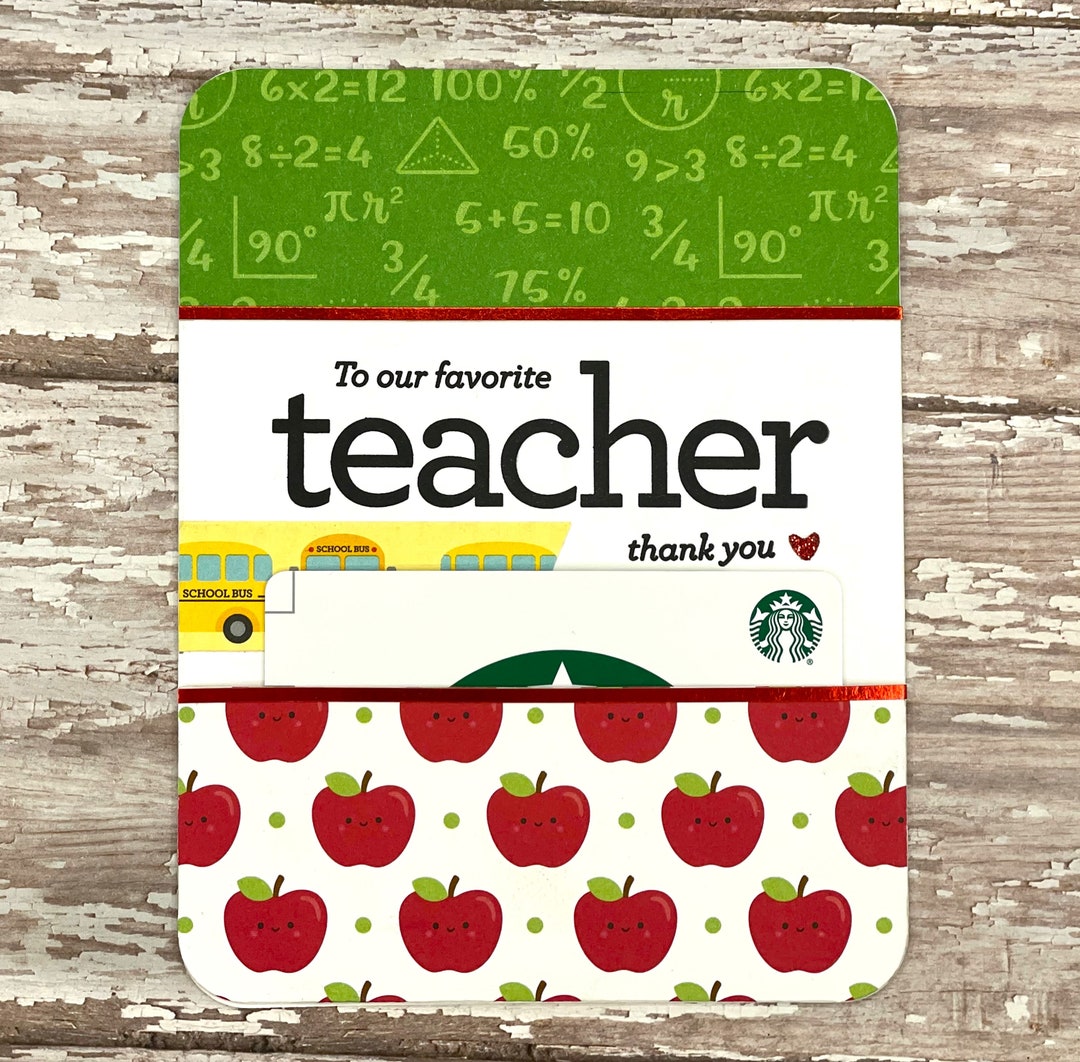 Teacher Appreciation Gift Card Holder- Money Holder- Teacher Thank You ...