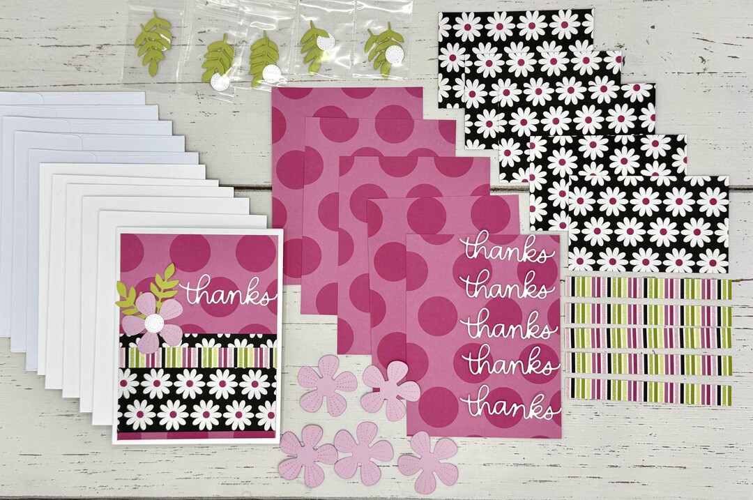 Thank You Card Making Kit- 5 Card DIY Kit- All Ages Card Kit- Make Your ...