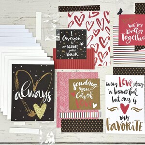 Valentine's Card Making Kit- 5 Card DIY Kit- All Ages Card Kit- Make ...