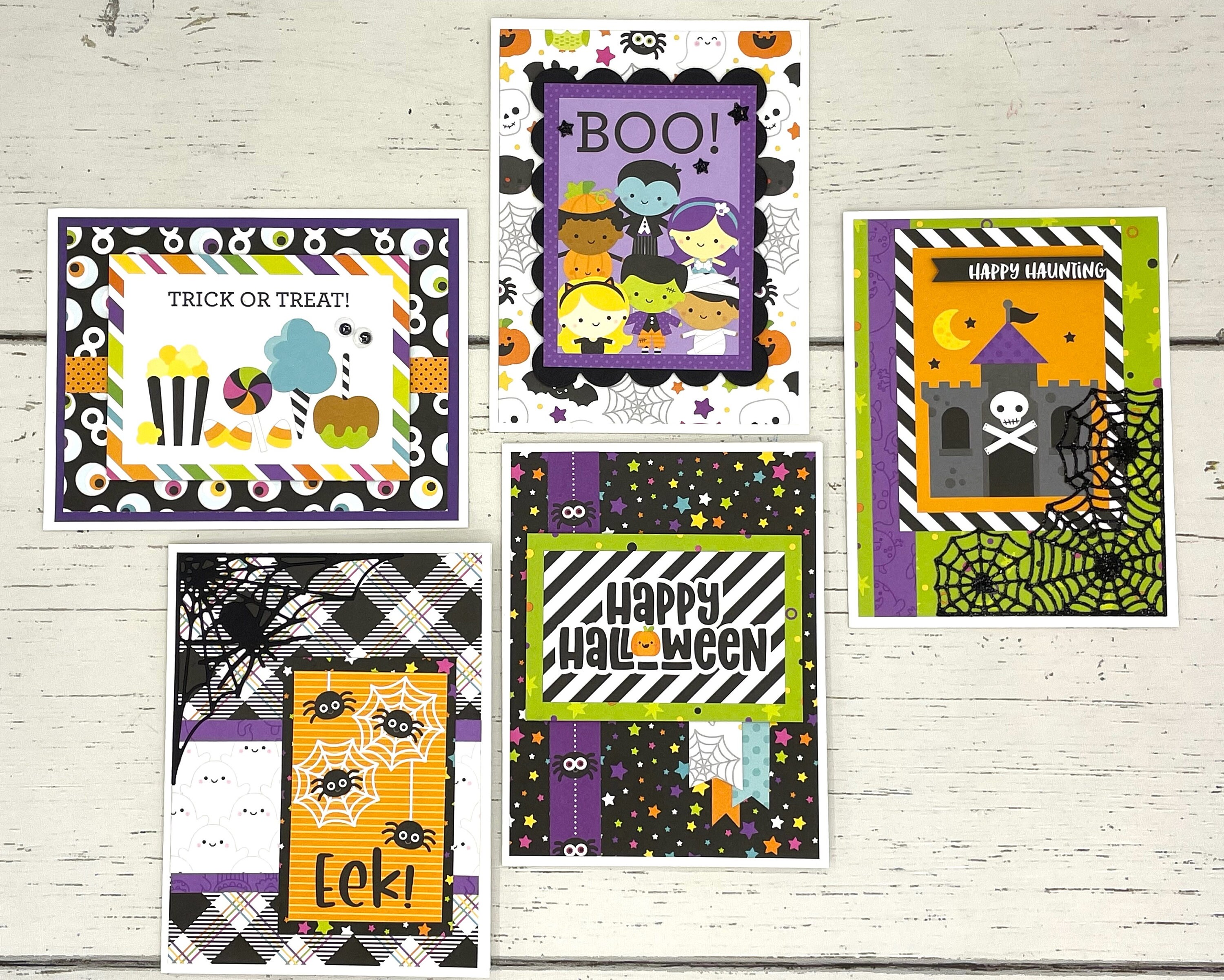 Halloween Card Making Kit #1- 5 Card Variety Pack DIY Kit- Make Your ...