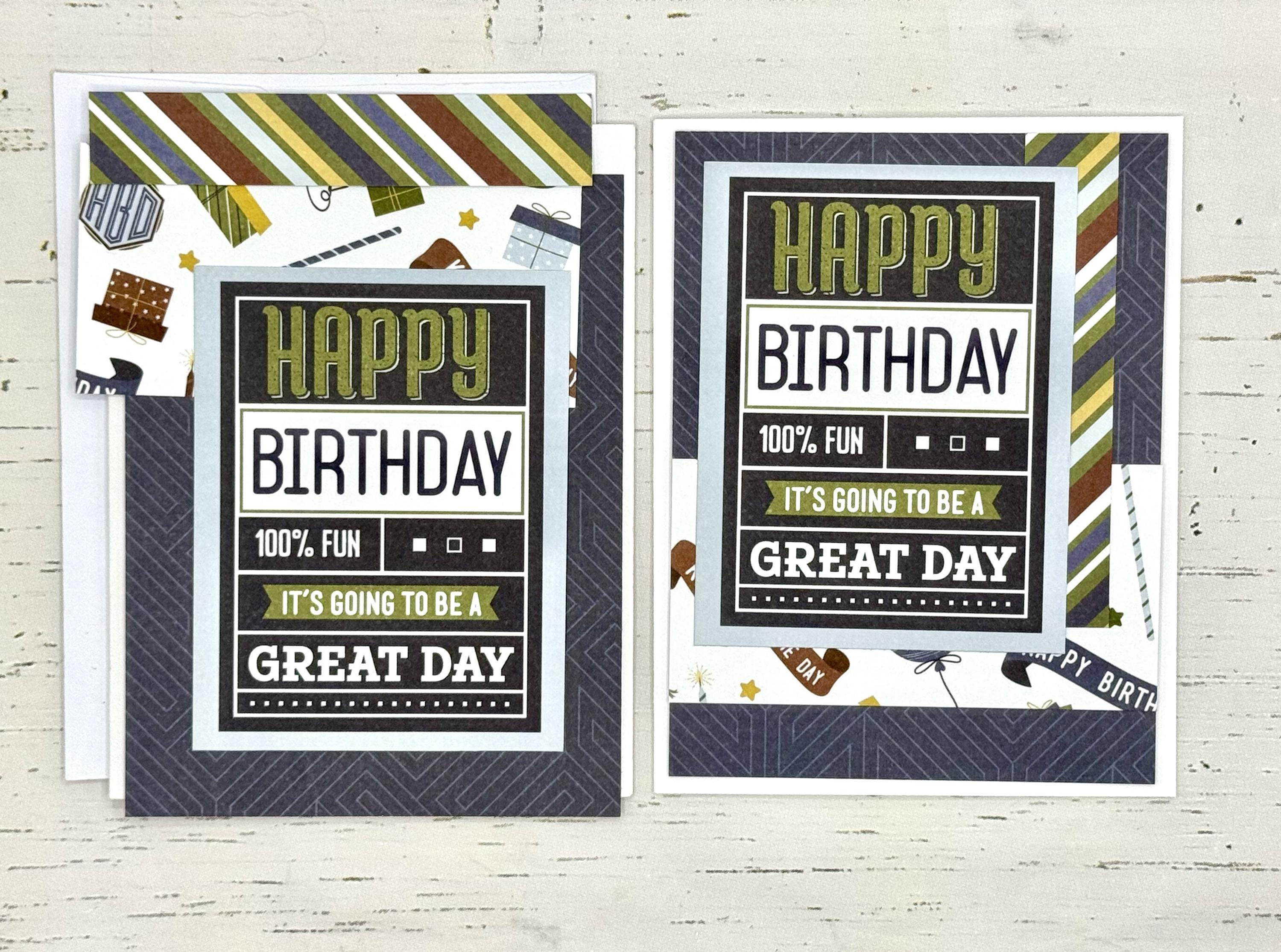 Masculine Birthday Card Making Kit- Birthday Bash- 7 Card DIY Kit- Make ...