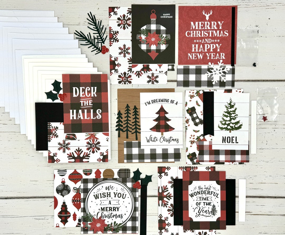 Christmas Card Making Kit- Lumberjack #2 Cards to Make- 7 Card Variety ...