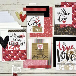 Valentine's Card Making Kit- 5 Card DIY Kit- All Ages Card Kit- Make ...