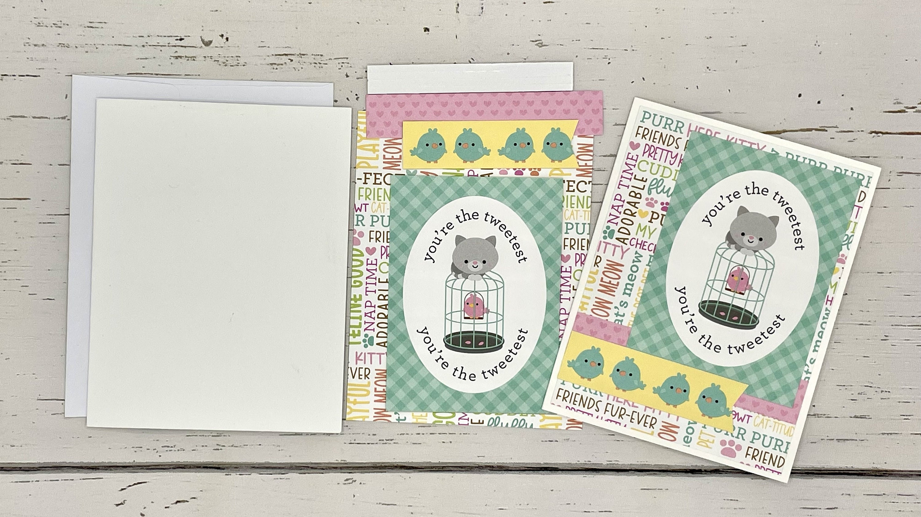 Cat Lovers Kit #2- All Occasions Card Making Kit- 7 Card DIY Kit- All ...
