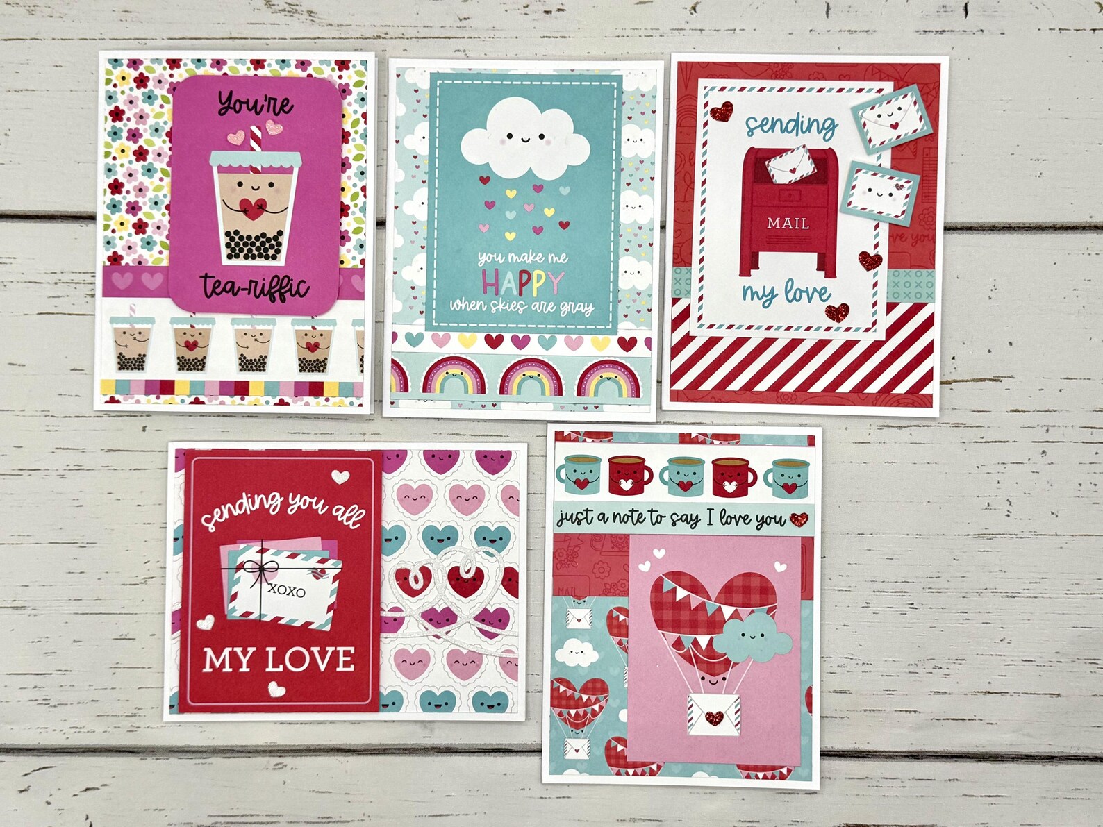 10 Card Valentines Holiday Pack- Assortment of 10 COMPLETED Handmade ...