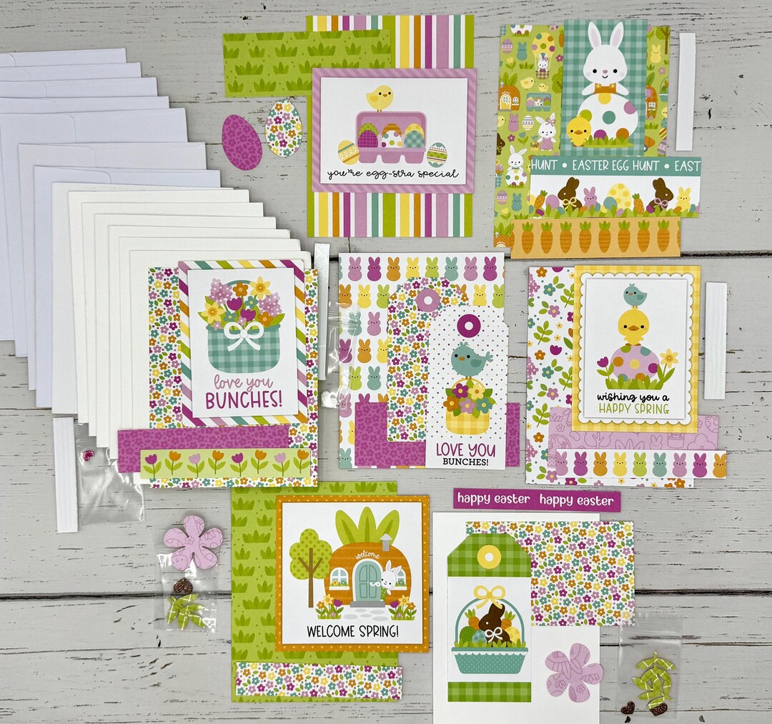 Easter/spring Card Making Kit- 7 Card DIY Kit- All Ages Card Kit- Make ...