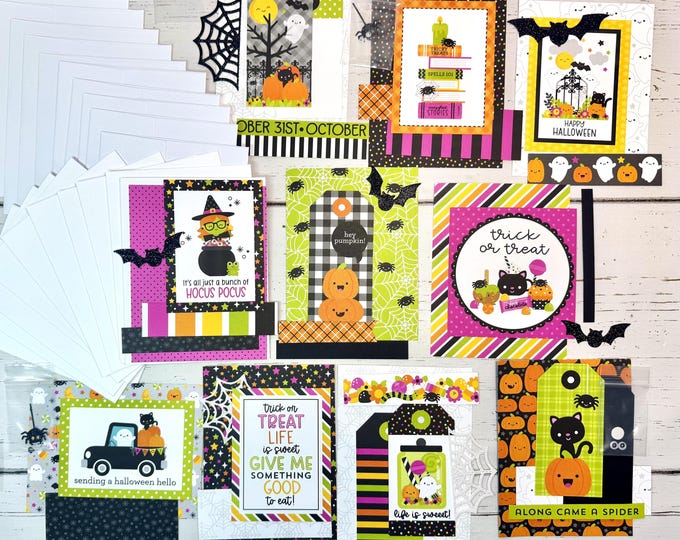 Halloween Card Making Kit- 10 Card DIY Kit- Make Your Own Greeting ...