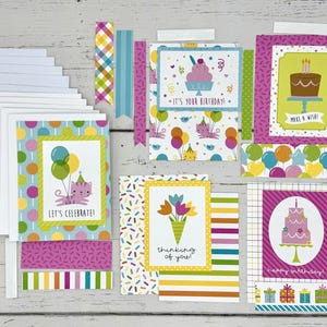 Birthday Card Making Kit- 5 Card Variety Pack DIY Kit- Make Your Own ...