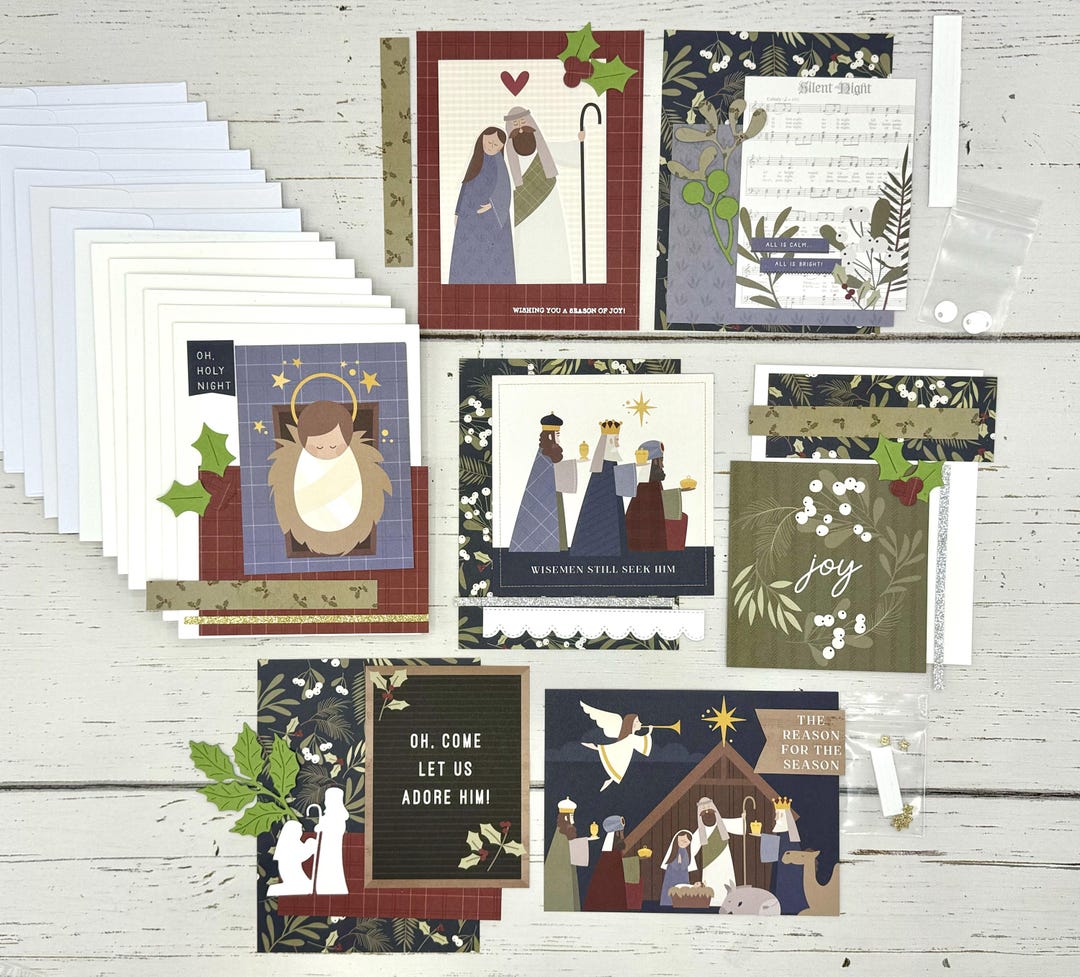 Religious Card Making Kit- Christmas Card Making Kit- 7 Card Variety ...