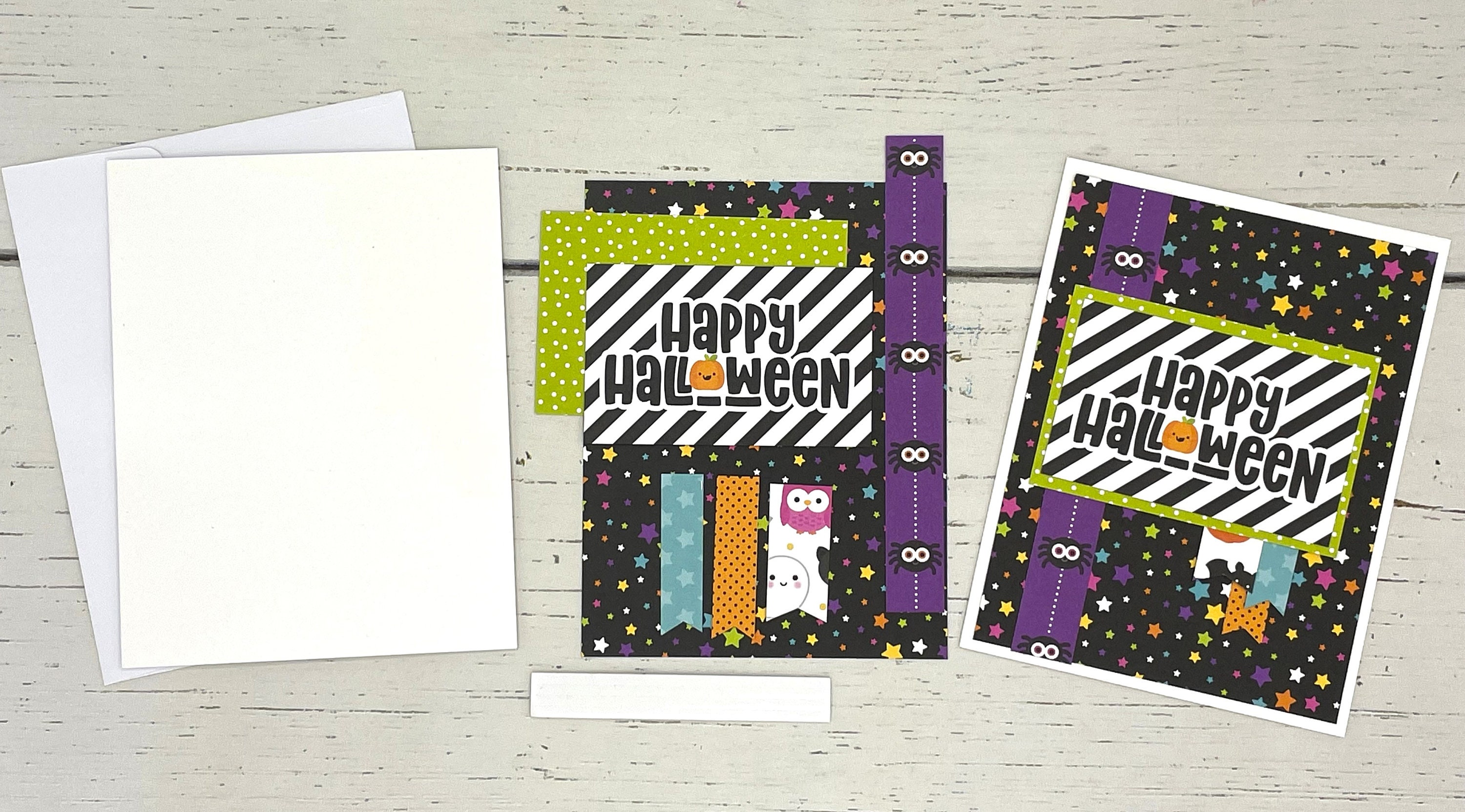 Halloween Card Making Kit #1- 5 Card Variety Pack DIY Kit- Make Your ...