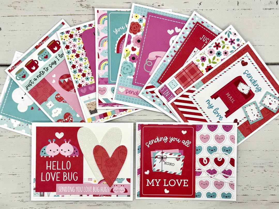 10 Card Valentines Holiday Pack- Assortment of 10 COMPLETED Handmade ...