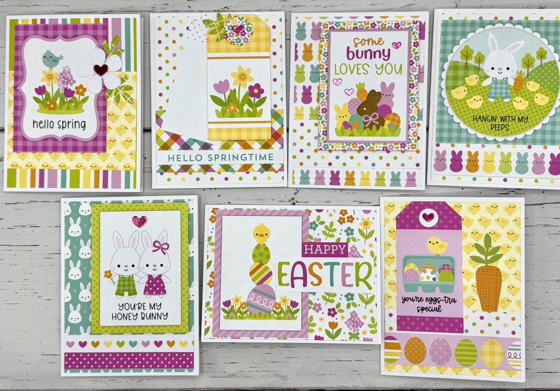 Easter/spring Card Making Kit- 7 Card DIY Kit- All Ages Card Kit- Make ...