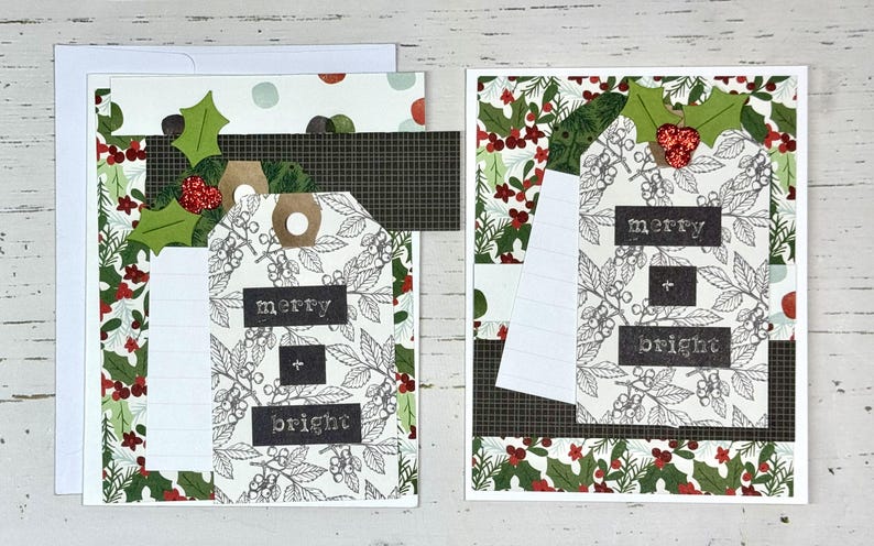 Holiday Card Making Kit- Vintage Christmas Card Making Kit- 10 Card ...