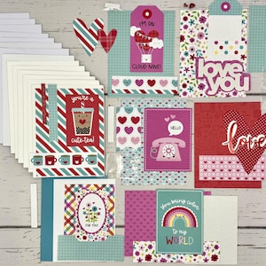 Valentine's Card Making Kit #4- 7 Card DIY Kit- All Ages Card Kit- Make ...