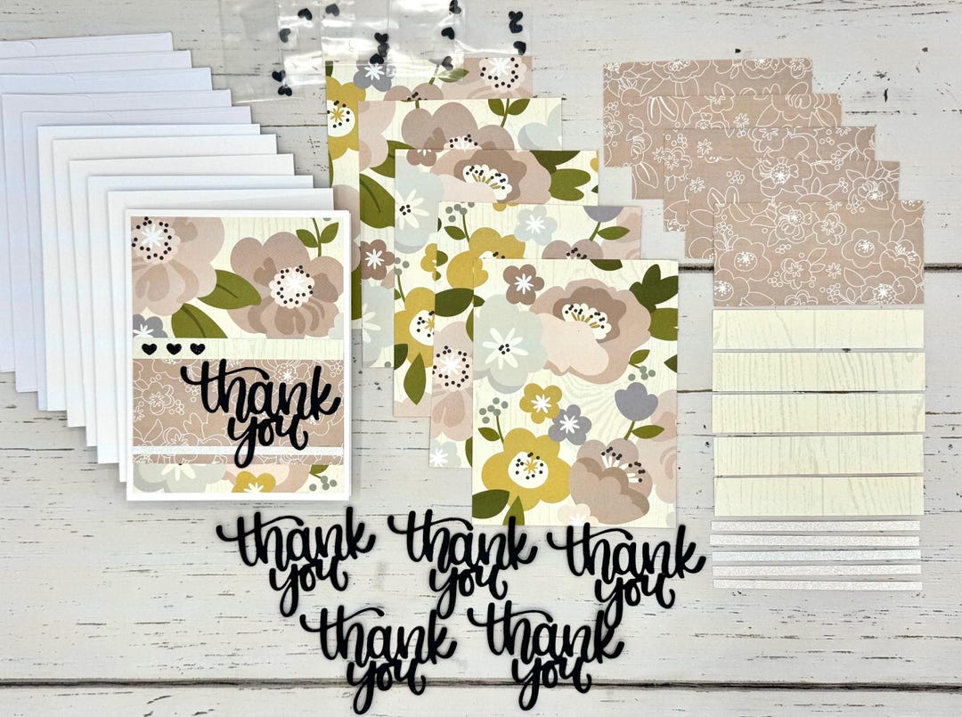 Thank You Card Making Kit #5- 5 Card DIY Kit- All Ages Card Kit- Make ...