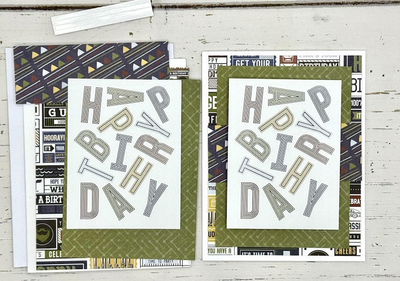 Masculine Birthday Card Making Kit- Birthday Bash- 7 Card DIY Kit- Make ...