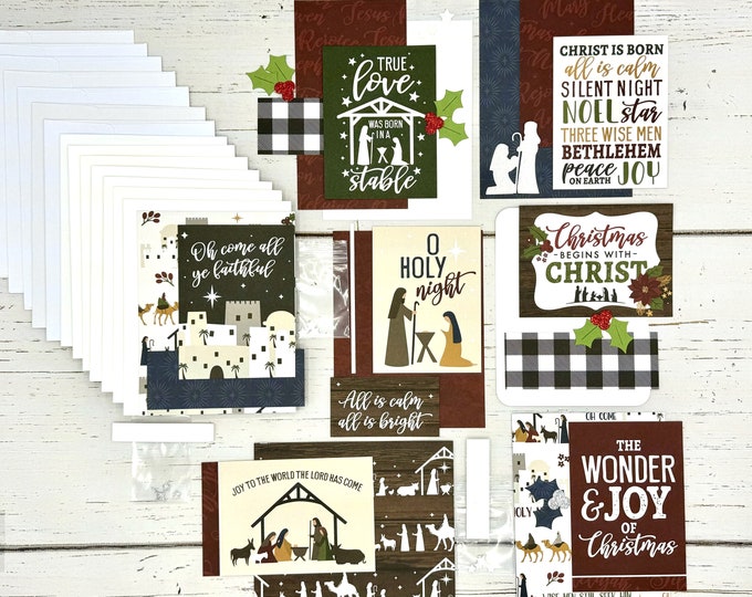 Religious Card Making Kit- Christmas Card Making Kit- 7 Card Variety ...