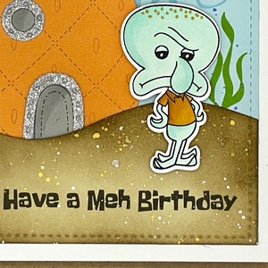 Squidward Handmade Birthday Card! Spongebob Birthday Card - Etsy