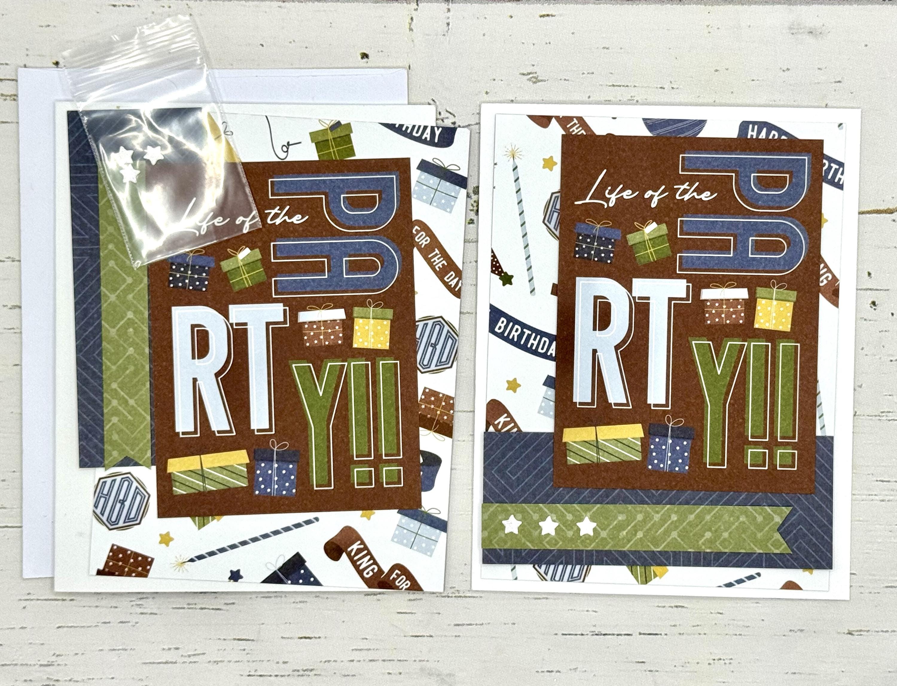 Masculine Birthday Card Making Kit- Birthday Bash- 7 Card DIY Kit- Make ...