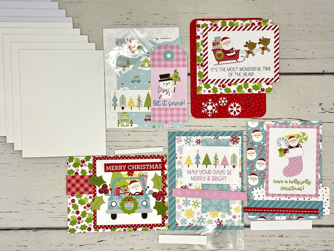 Christmas Card Making Kit- 5 Card Variety Pack DIY Kit- Make Your Own ...