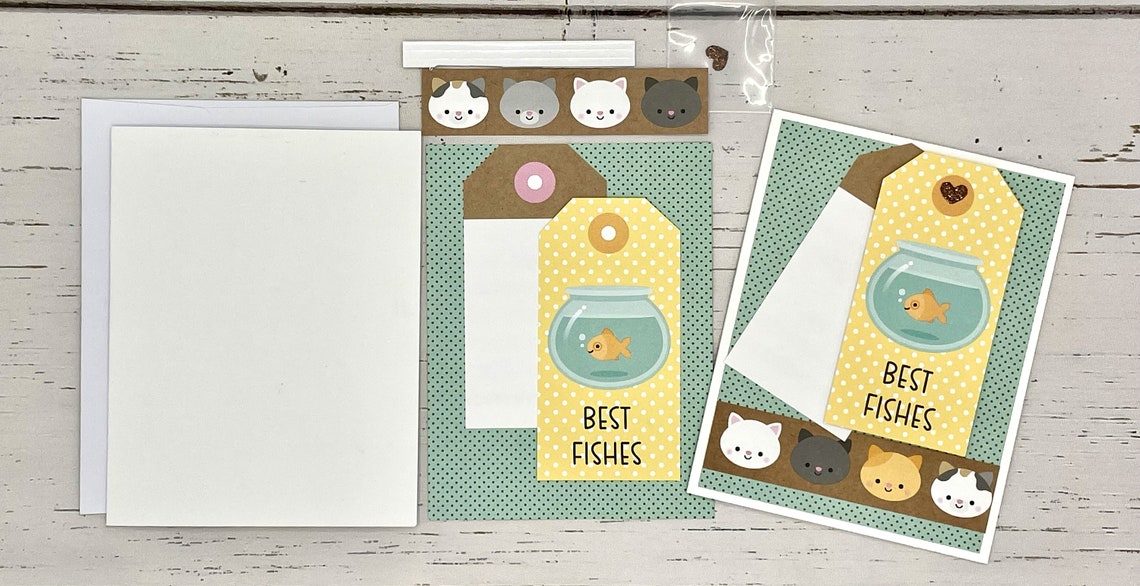 Cat Lovers Kit #3- All Occasions Card Making Kit- 7 Card DIY Kit- All ...