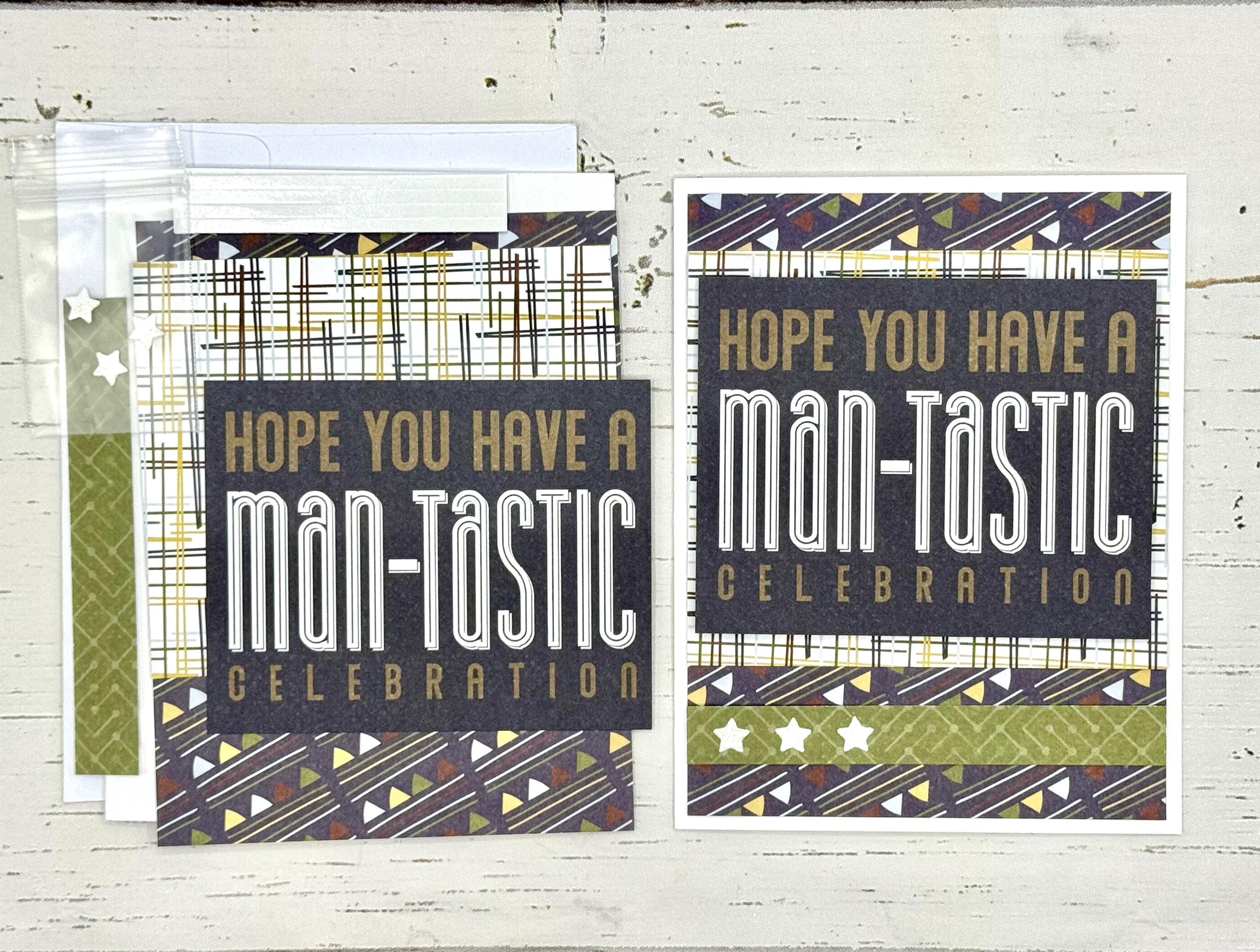 Masculine Birthday Card Making Kit- Birthday Bash- 7 Card DIY Kit- Make ...