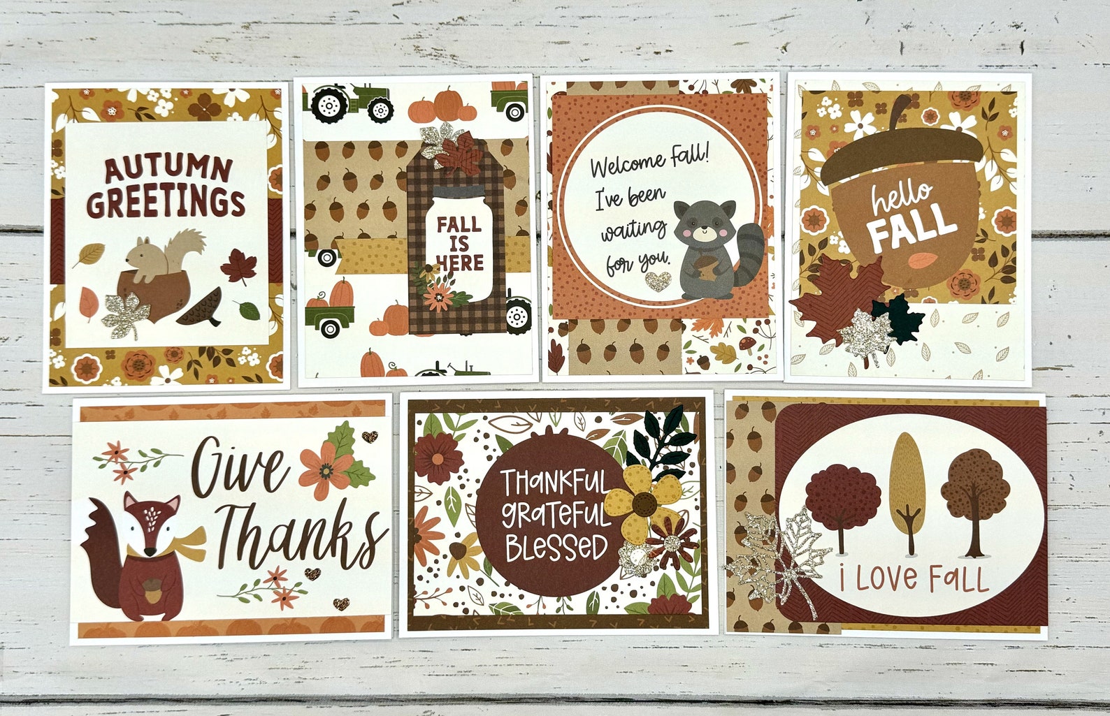 Fall Card Making Kit #2- 7 Card Variety Pack DIY Kit- I Love Fall ...