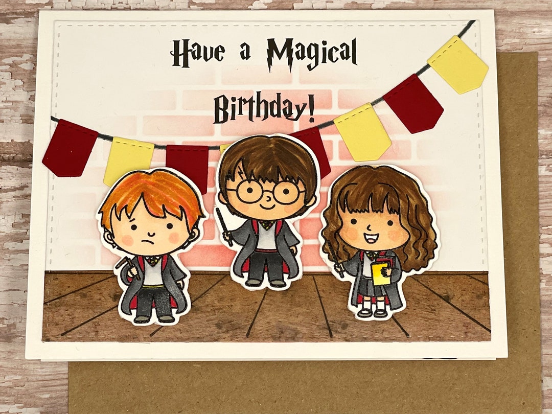 Harry, Ron and Hermione Handmade Birthday Card! - Etsy