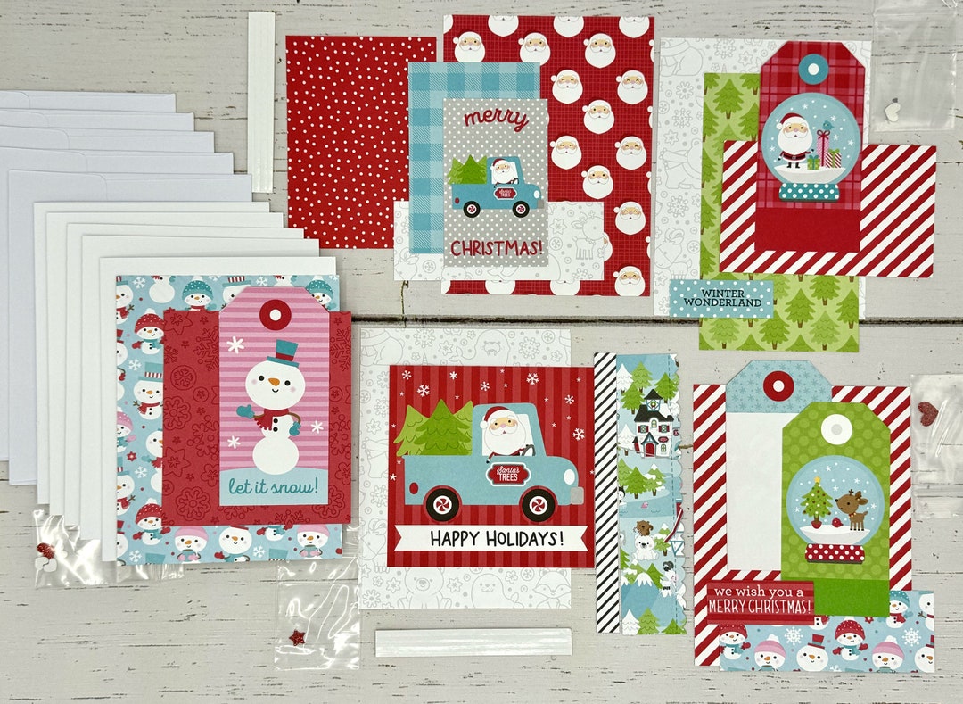 Christmas Card Making Kit- 5 Card Variety Pack DIY Kit- Make Your Own ...