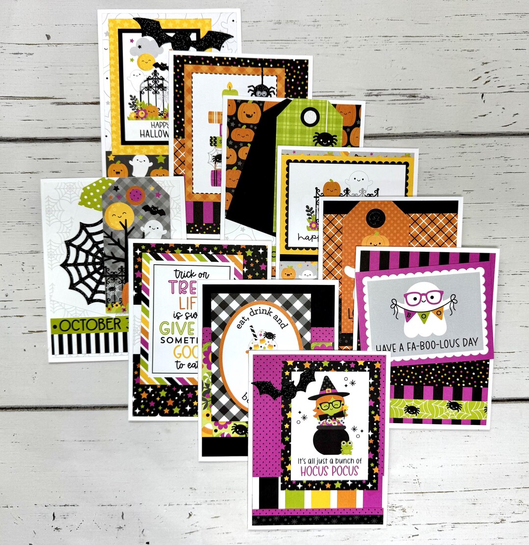 Halloween Card Pack- Assortment of 10 COMPLETED Handmade Spooky Cards ...