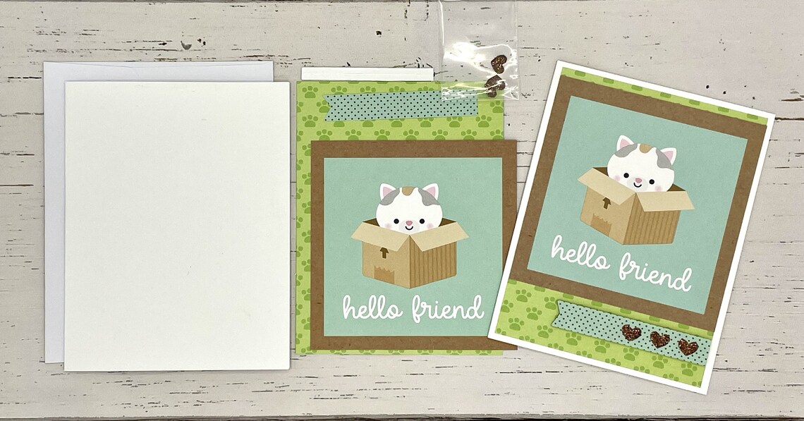 Cat Lovers Kit #3- All Occasions Card Making Kit- 7 Card DIY Kit- All ...