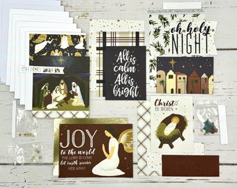 Religious Card Making Kit- Christmas Card Making Kit- 7 Card Variety ...