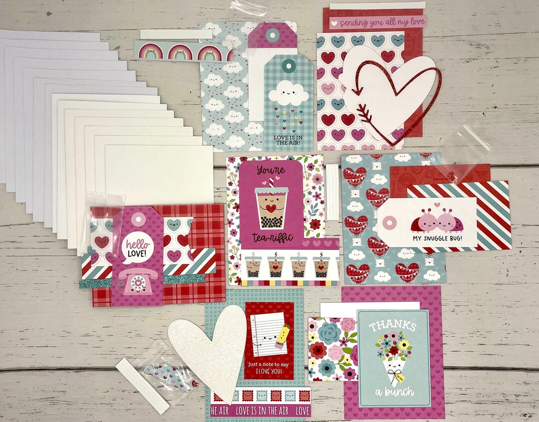 Valentine's Card Making Kit 2 7 Card DIY Kit All Ages Card Kit Make ...