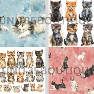 22 Cat Junk Journal Pages Digital Kit, Cats Backgrounds, Design Pages ...