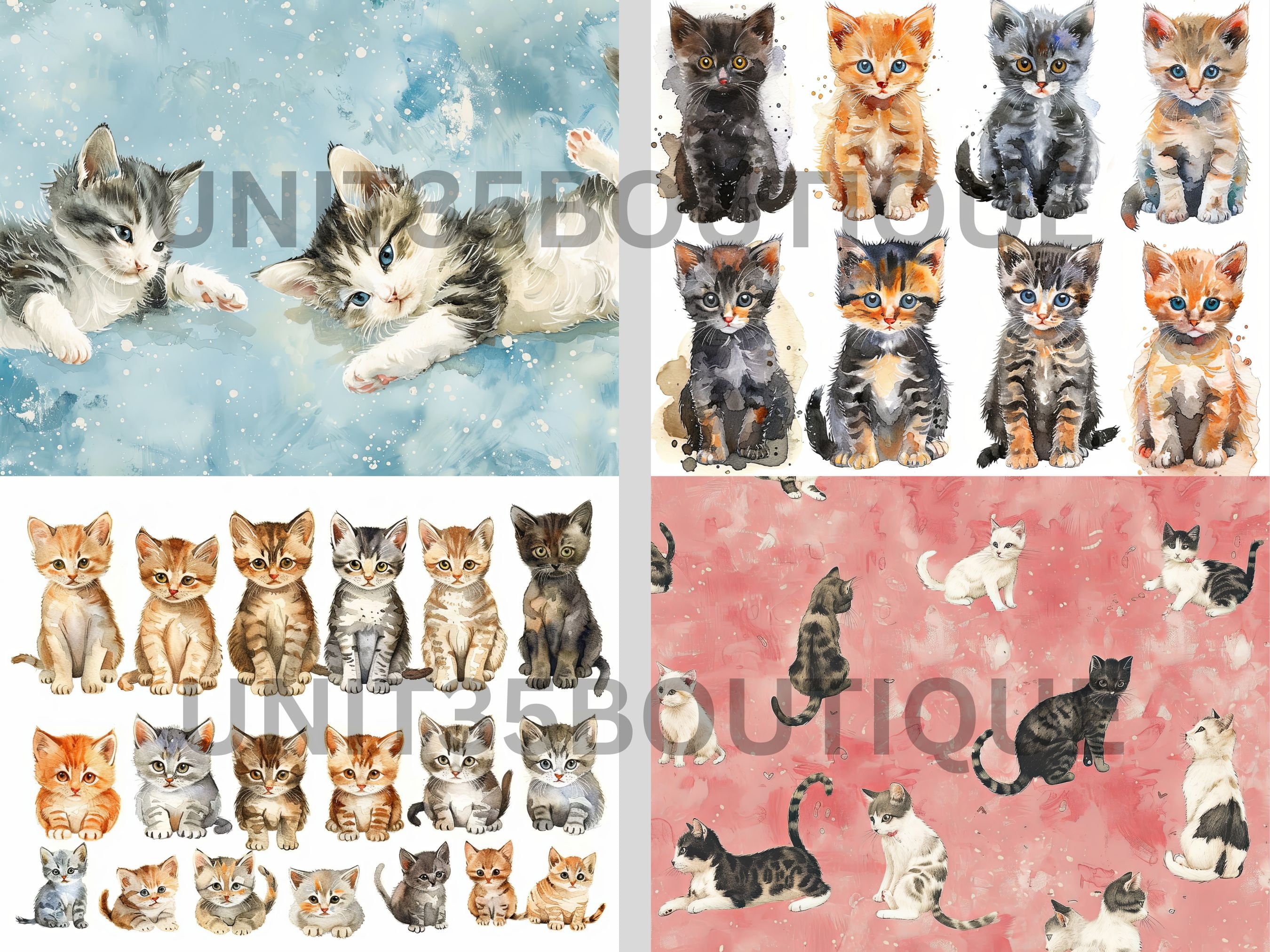 22 Cat Junk Journal Pages Digital Kit, Cats Backgrounds, Design Pages ...