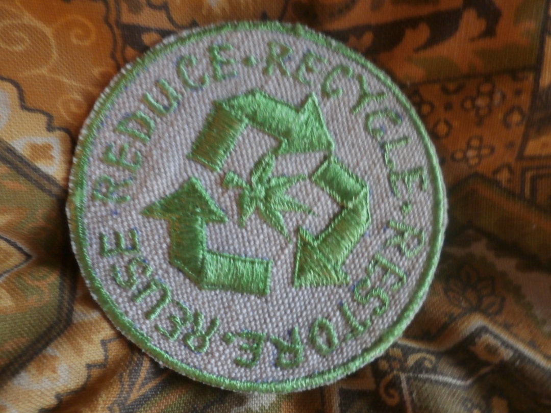 Hemp Recycle Patch, Reuse, Reduce, Recycle, Restore, Hemp Patch, Hippie ...
