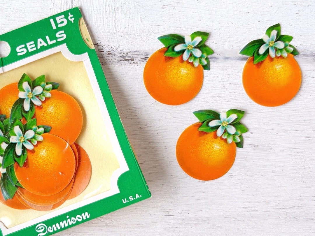 Vintage Dennison Orange Seals • Rare New Old Stock • Packet of 20 ...