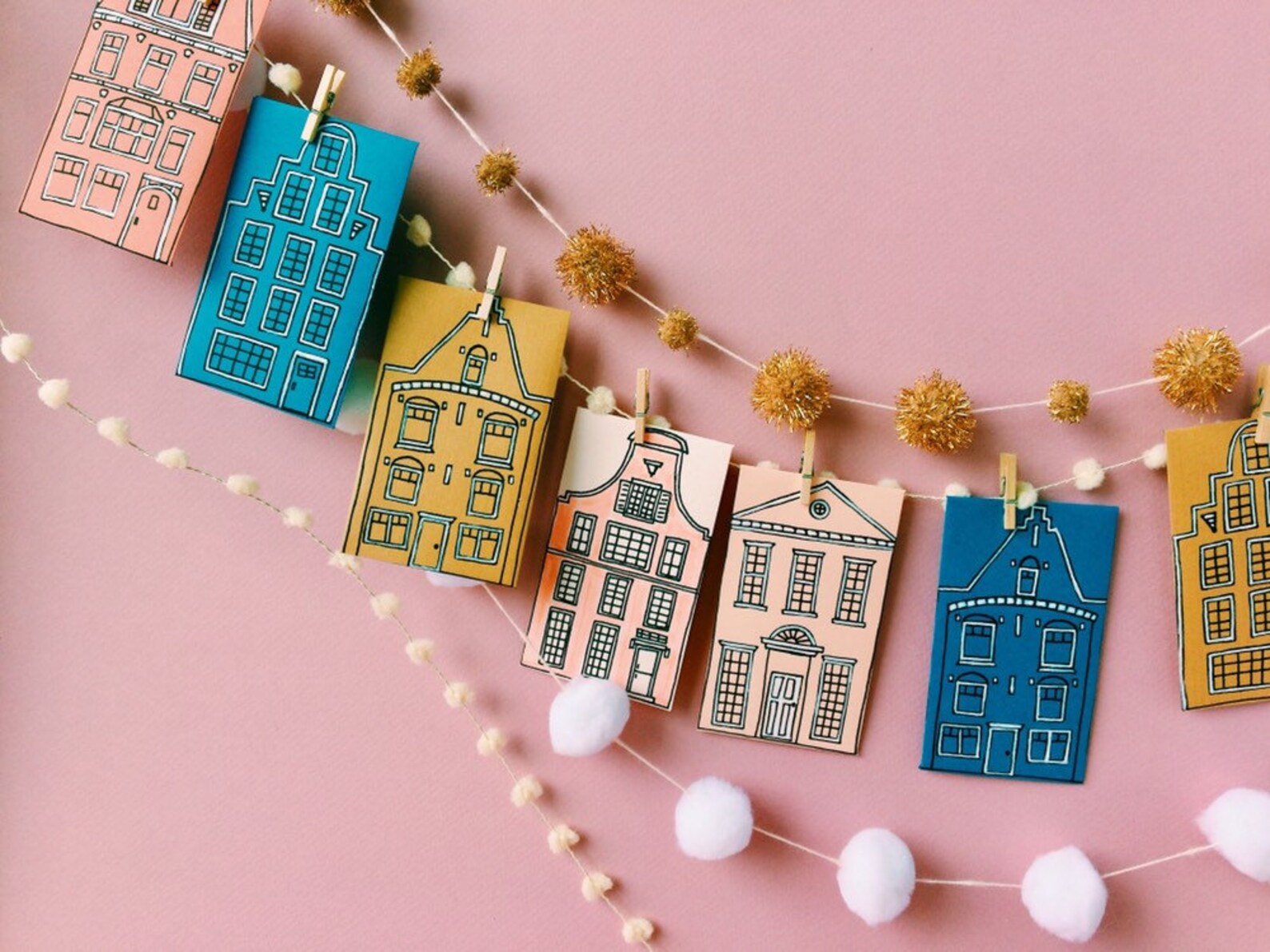 European Village Printable Advent Calendar Hand Drawn - Etsy UK