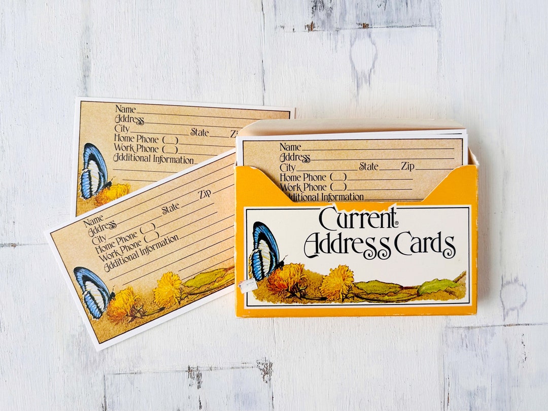 Vintage Address Cards With Butterflies 1970s Set of Blank 3x5 Filing ...