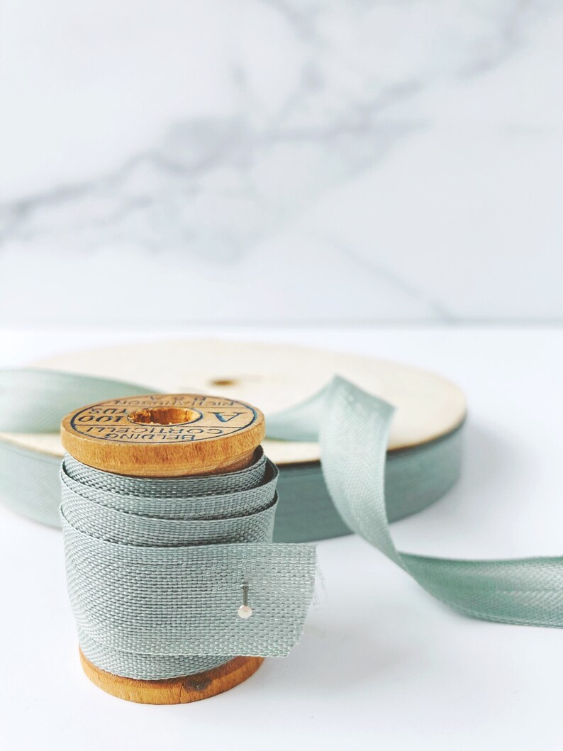 Vintage Blue Seam Binding Ribbon Delicate Pale Cloud Blue | Etsy